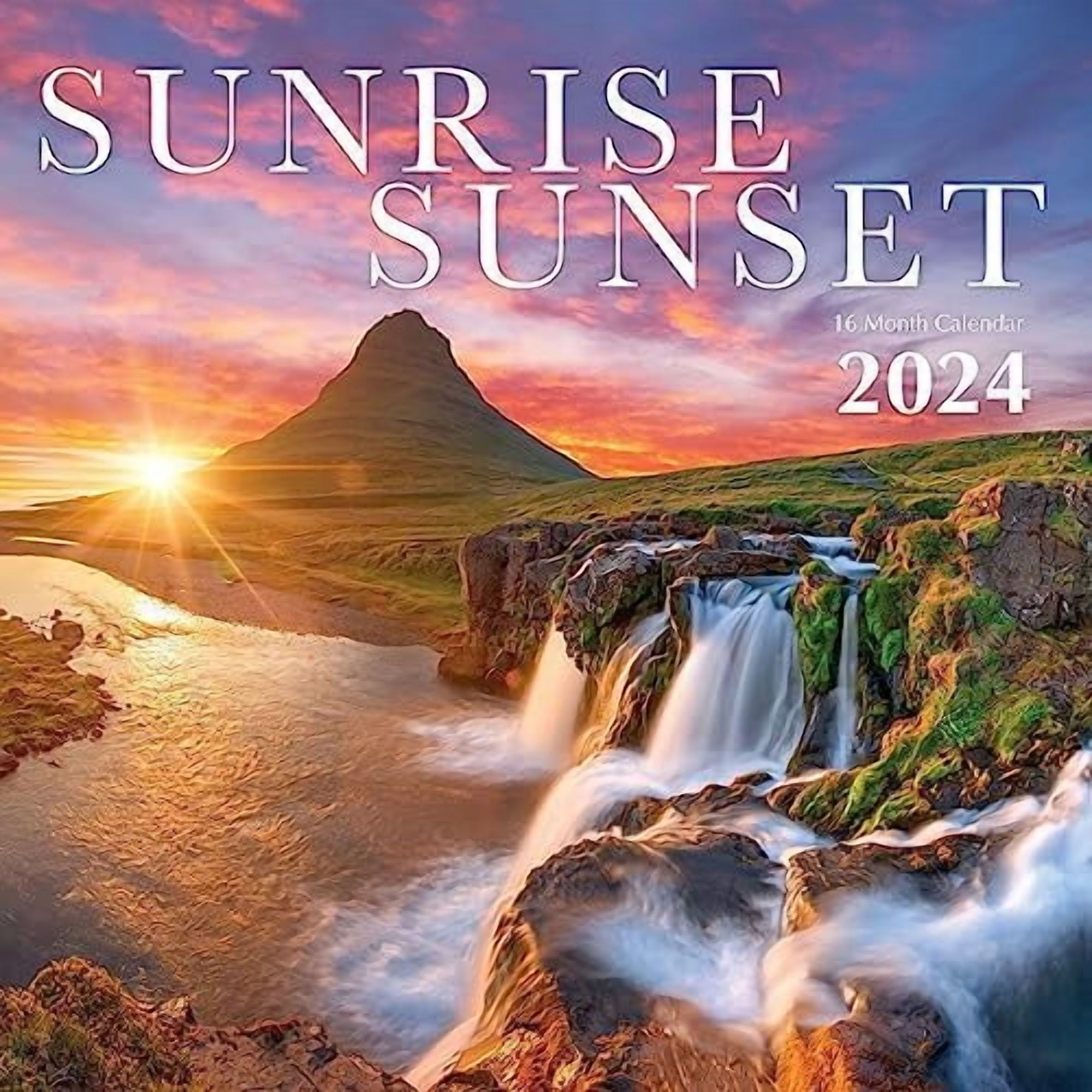 Sunrise Sunset 2023 Hangable Monthly Wall Calendar,12"x24",Sturdy ...