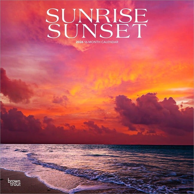 Sunrise Sunset 2026 12 X 24 Inch (Hanging) Monthly Square Wall Calendar ...