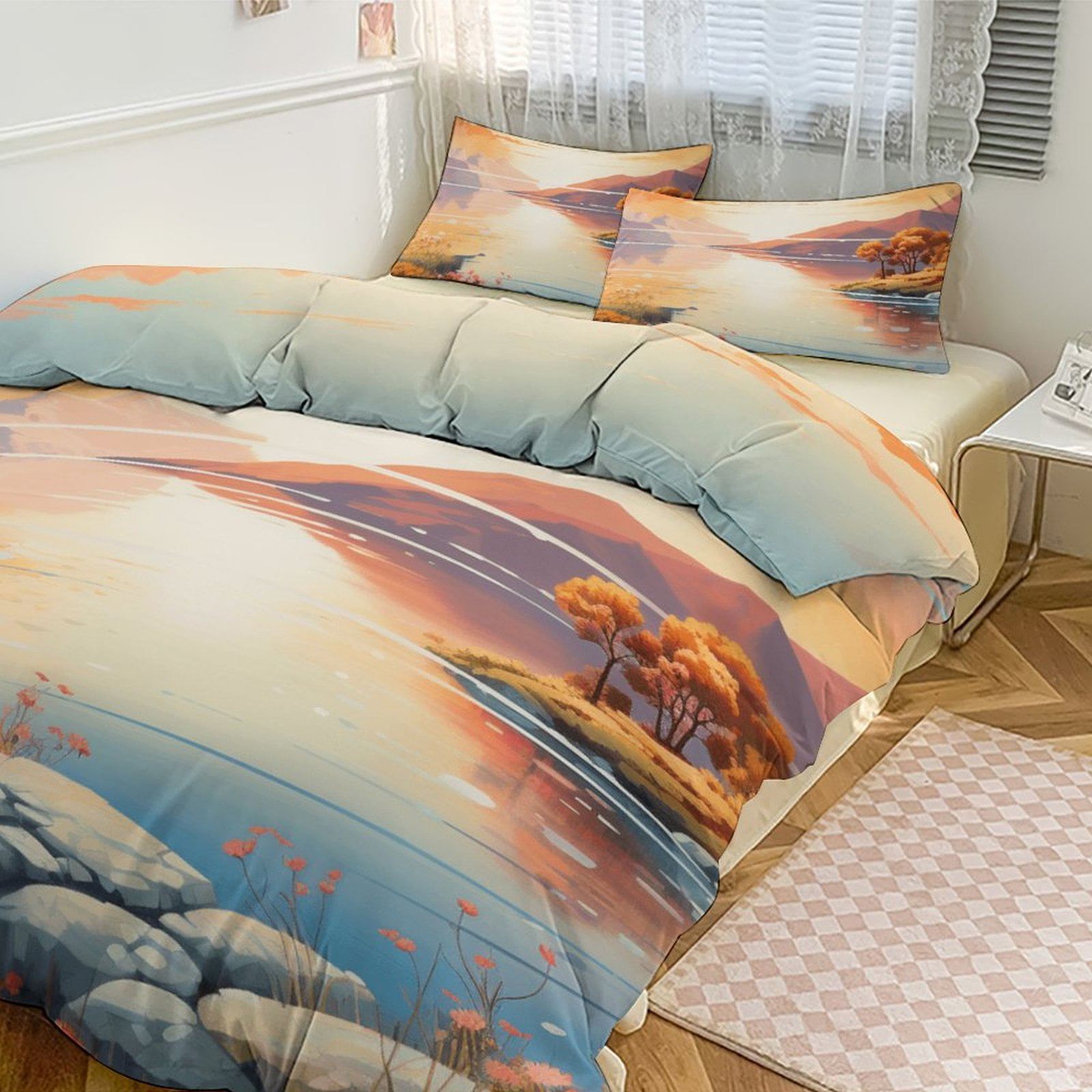 Sunrise Sunset Flower Bedding Set with Zipper Closure for Girls & Boys - Walmart.com