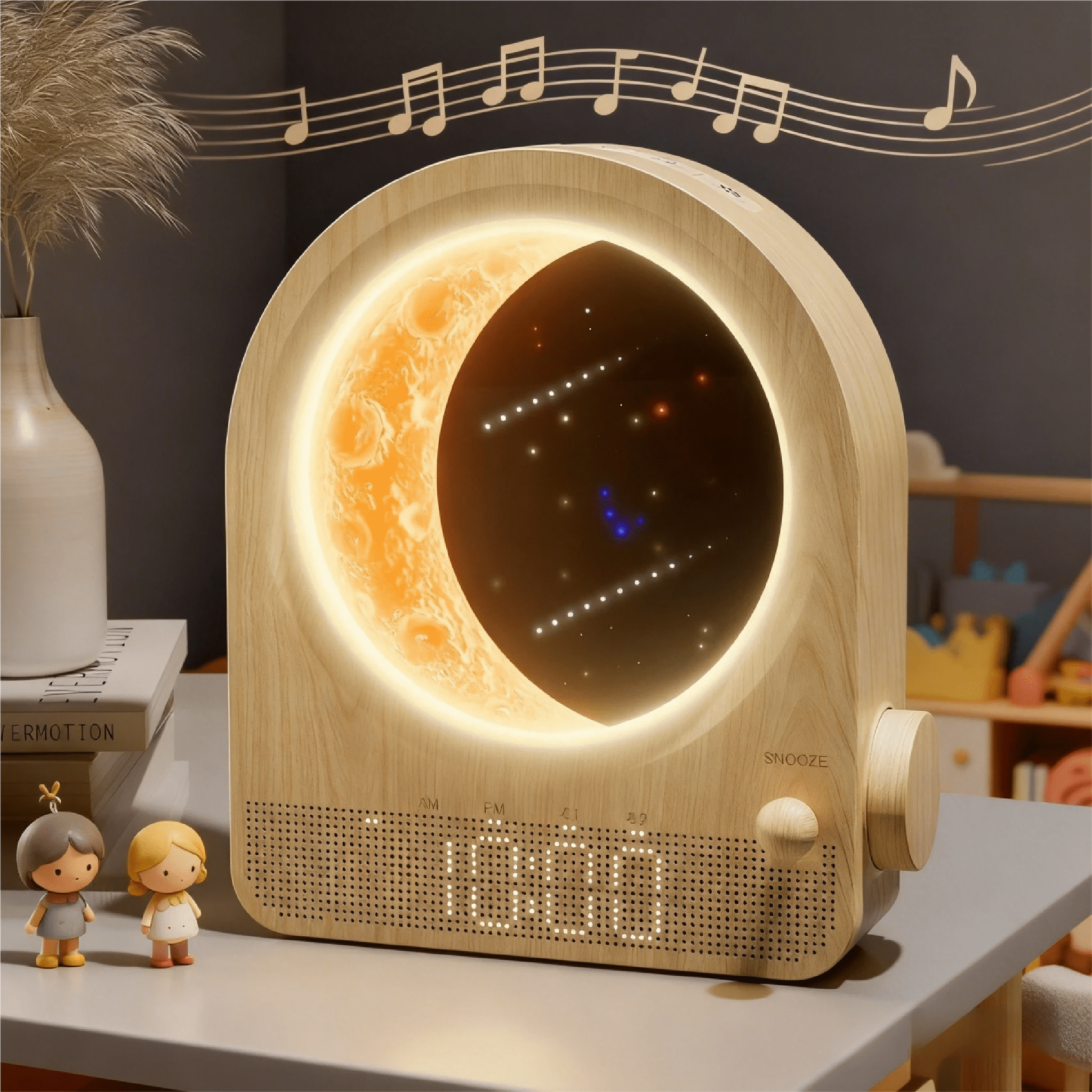 Sunrise Wake Up Light Alarm Clock Meteor Moon Night Light & Alarm Clock ...