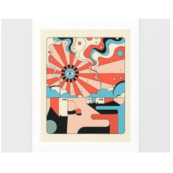 Sunrisegiclee Fine Poster Psychedelic Landscape By Jazzberry Blue ...