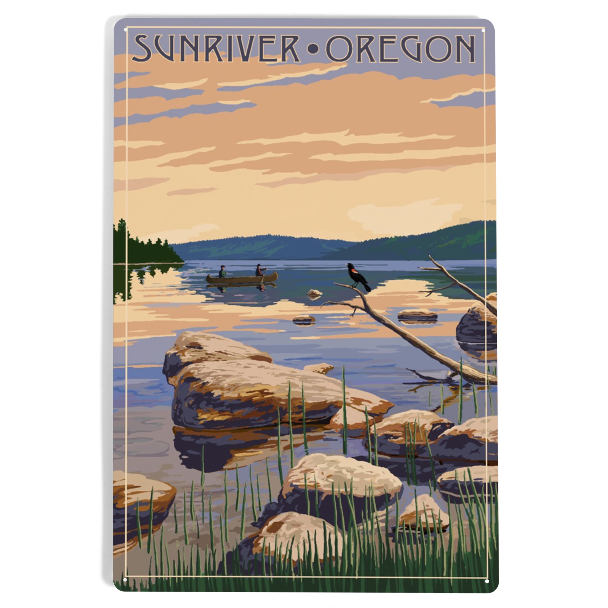 Sunriver, Oregon, Lake Sunrise Scene (12x18 Aluminum Art, Indoor ...