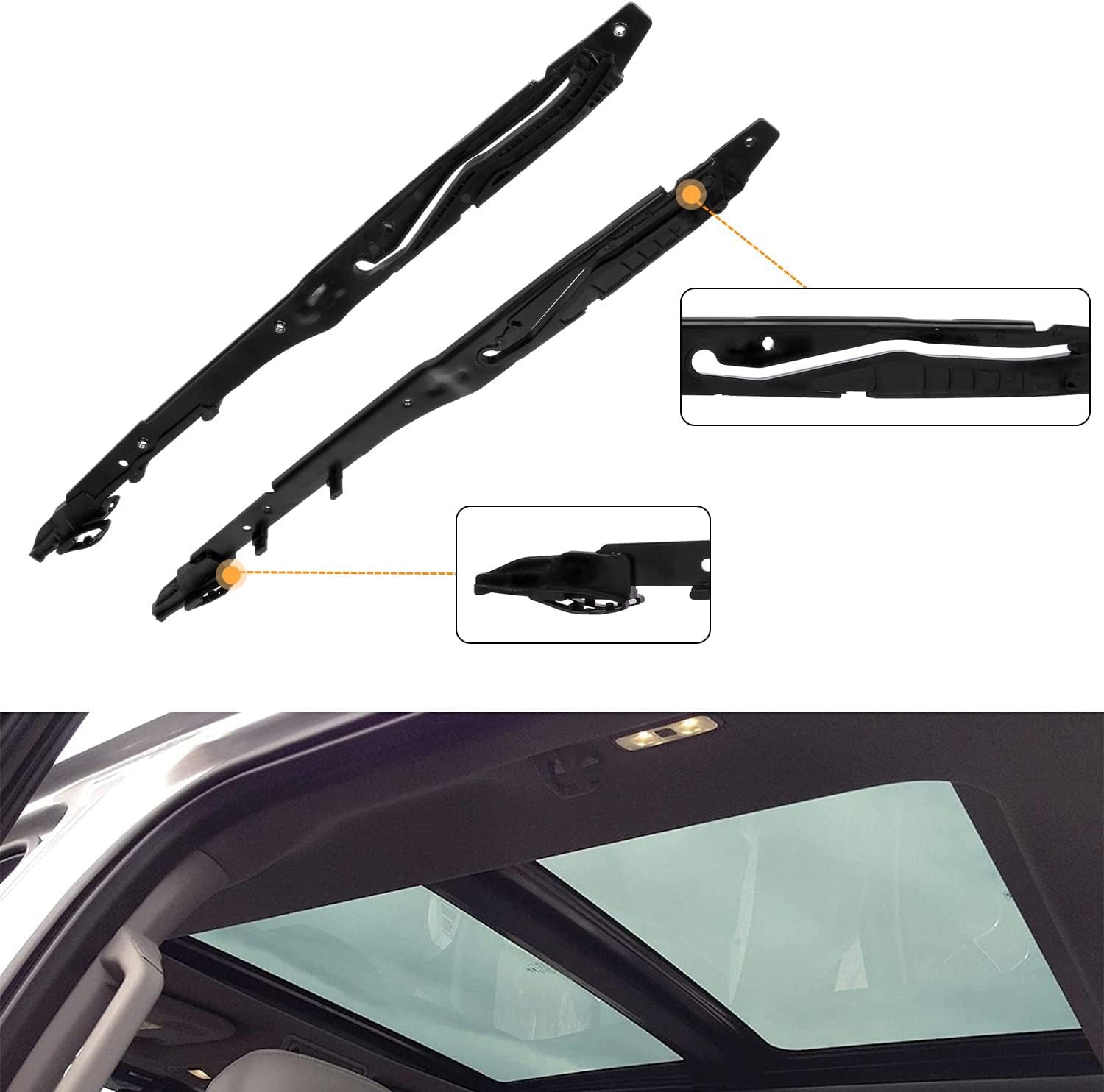 Sunroof Guide Track Rails Assembly fit Ford F150/F250/F350/F450 (2015 ...