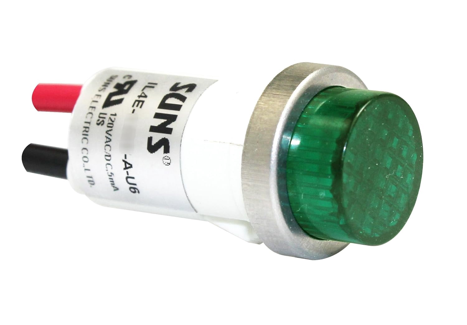 Suns IL4E-240E-G-U6 LED 1/2" Green Indicator Light Raised 240V Wire ...