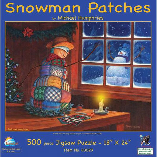 SunsOut Snowman Patches Jigsaw Puzzle (500-Piece) - Walmart.com