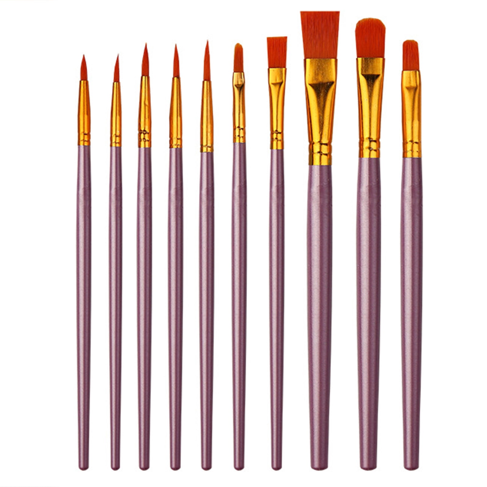 Sunsanly 10Pcs Paint Brushes Set, Watercolor Brushes,Nylon Brush Head ...