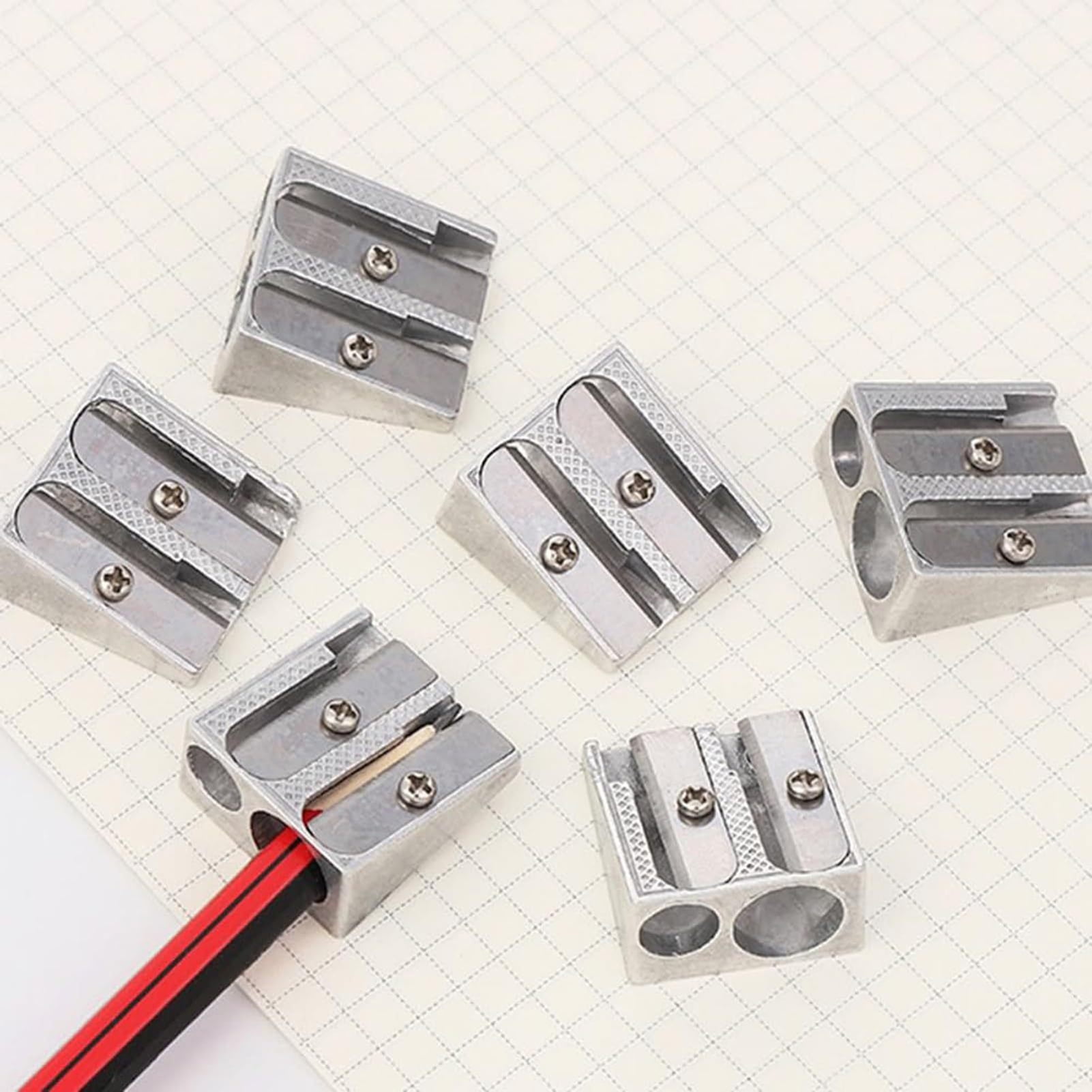 Sunsanly Portable Pencil Sharpener Magnesium Pencil Sharpener Dual Hole ...