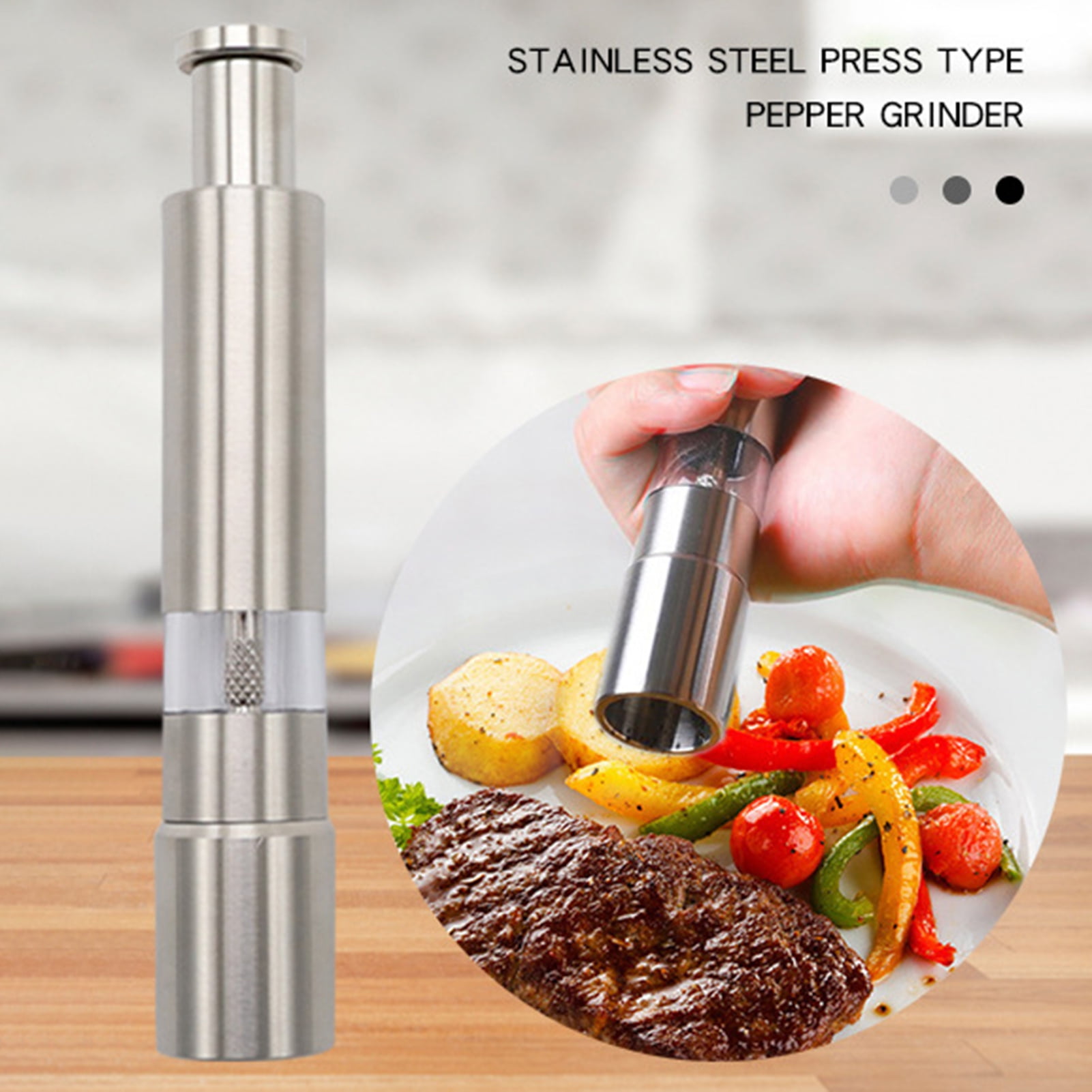 Sunsanly Premium Stainless Steel Salt Grinder and Pepper Mill Set for ...