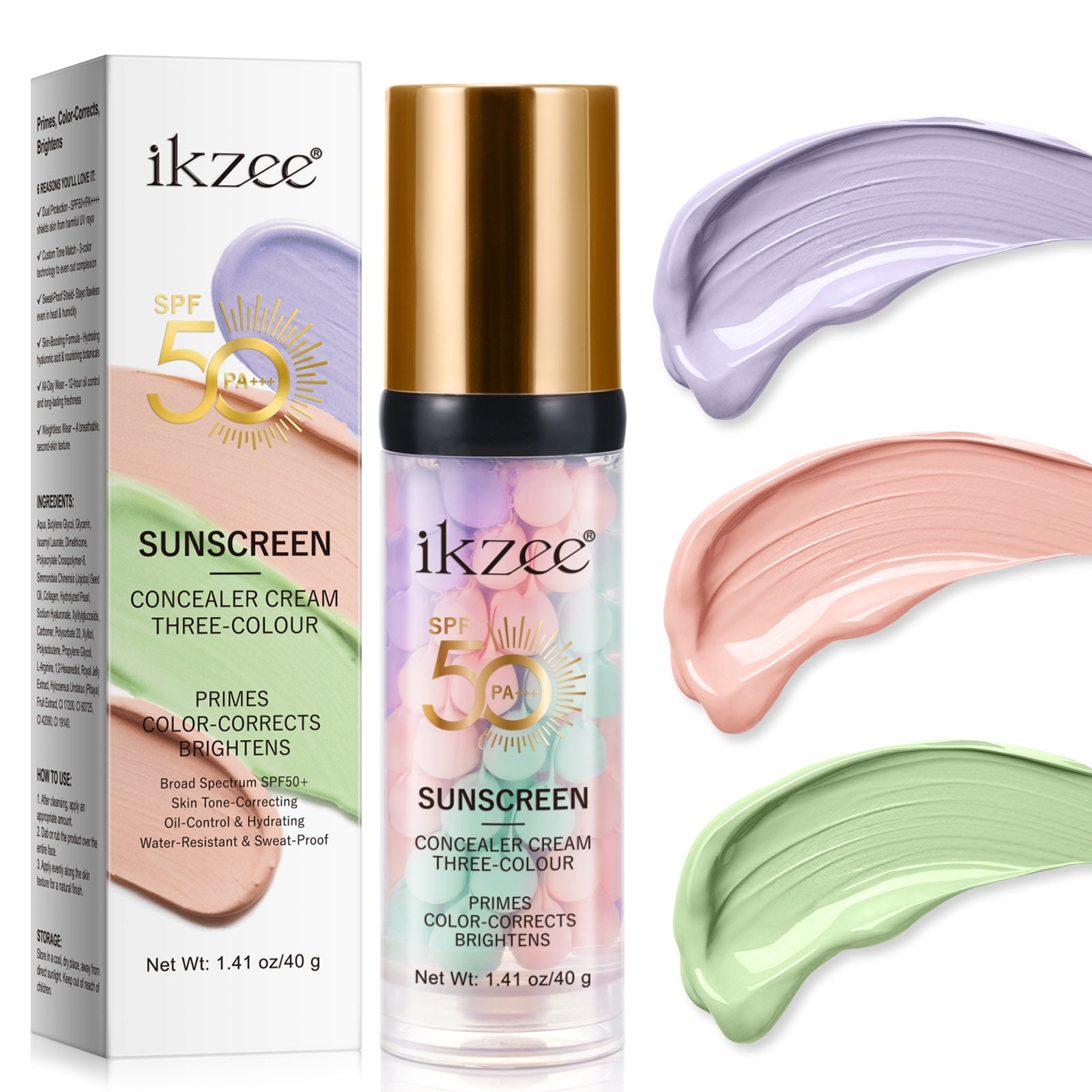 Sunscreen Concealer Cream 3 Color, Color Corrector Primer, Liquid ...