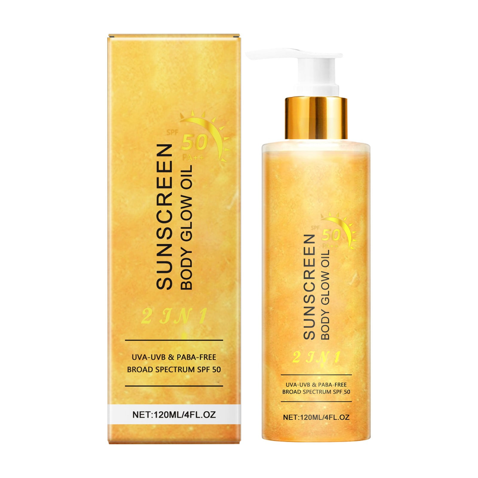 Sunscreen Glow Oil,Sunscreen Body Oil Lightweight Shiny Gel with Non ...
