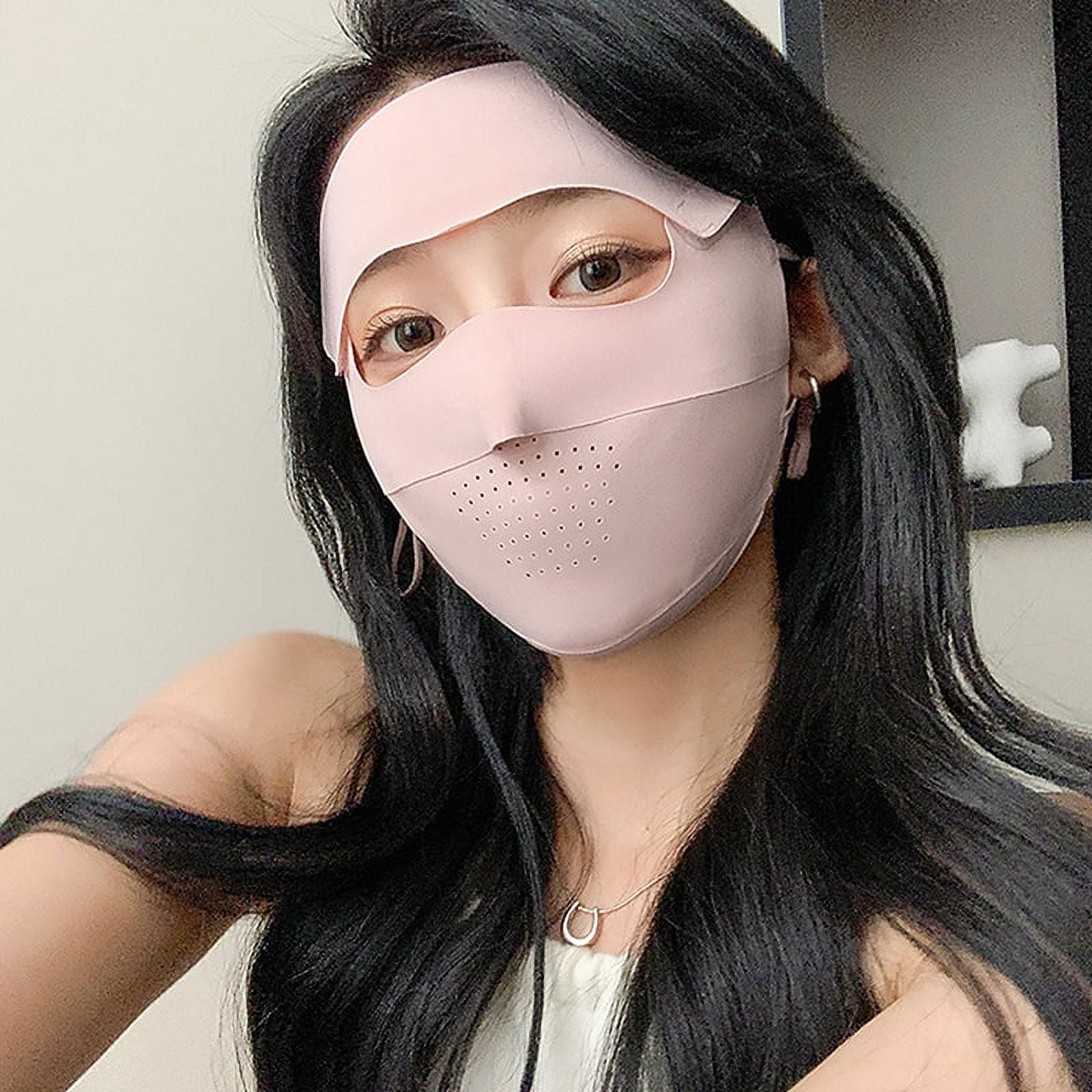 Sunscreen Mask Traceless Women Detachable Facekini Ice Silk Anti ...