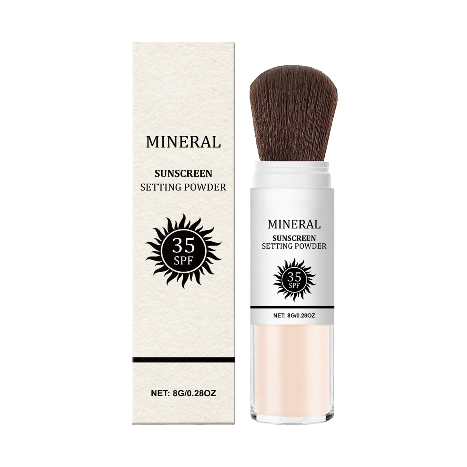 Sunscreen Setting Powder SPF 35, Mineral Brush Powder for Face & Scalp ...