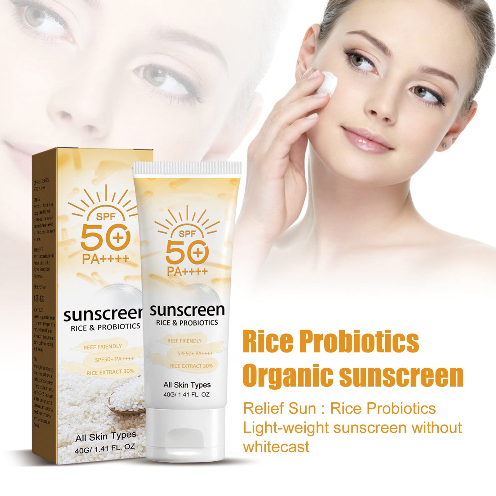 Sunscreen Whitening SPF 50+ Oil-Control Face & Body Sunblock, Zinc ...