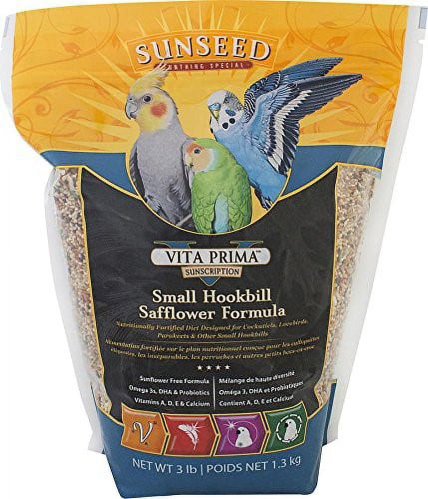 Sunseed Vita Prima Small Hookbill Safflower Formula Dry Bird Food, 3 Lb ...