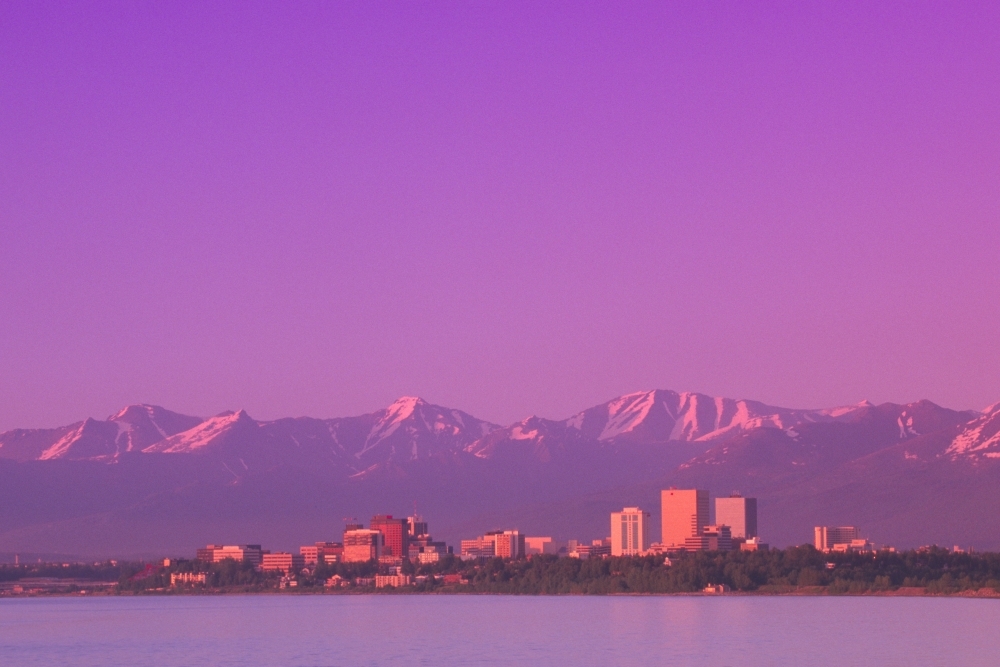 Sunset Anchorage Skyline Summer Southcentral Alaska Poster Print (34 x ...
