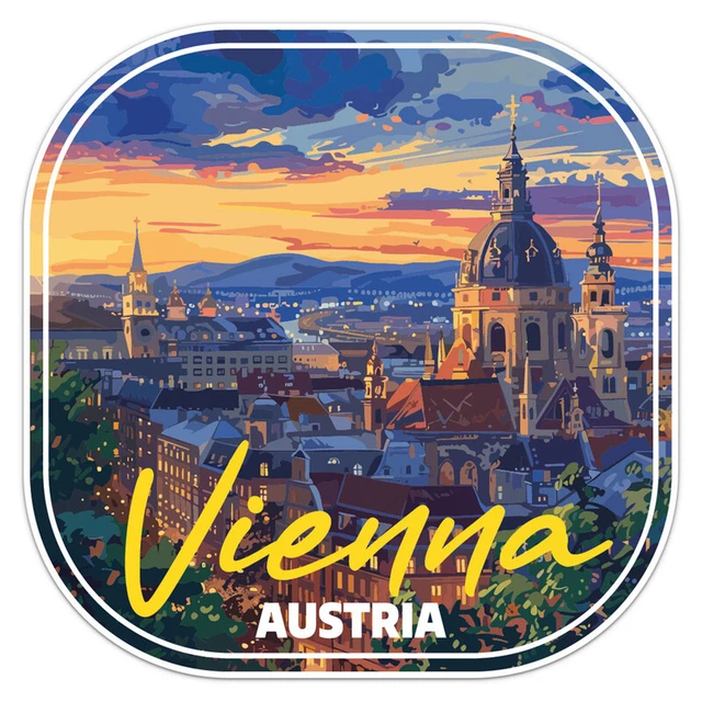 Sunset Austria Vienna City Sticker Phone Decal Water Bottle Stickers ...