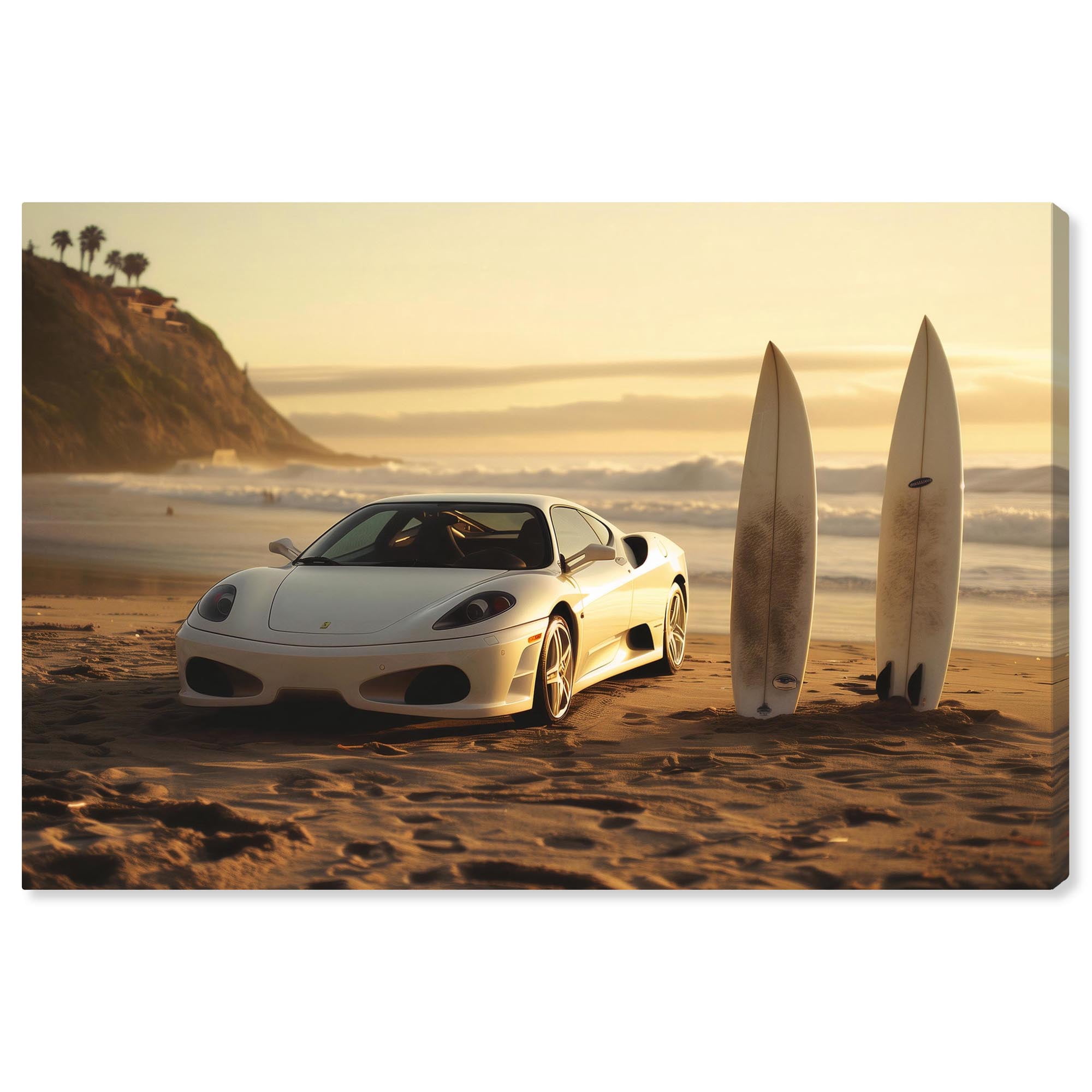 Sunset Beach Drive Canvas Mancave Art by Art Remedy, Gallery Wrapped ...
