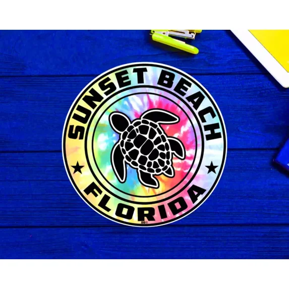 Sunset Beach Florida Beach Sticker Decal Sticker Sea Turtle Phone Decal ...