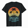Sunset Beach Palm Trees T-Shirt Classic Summer Sunset Graphic Tee ...