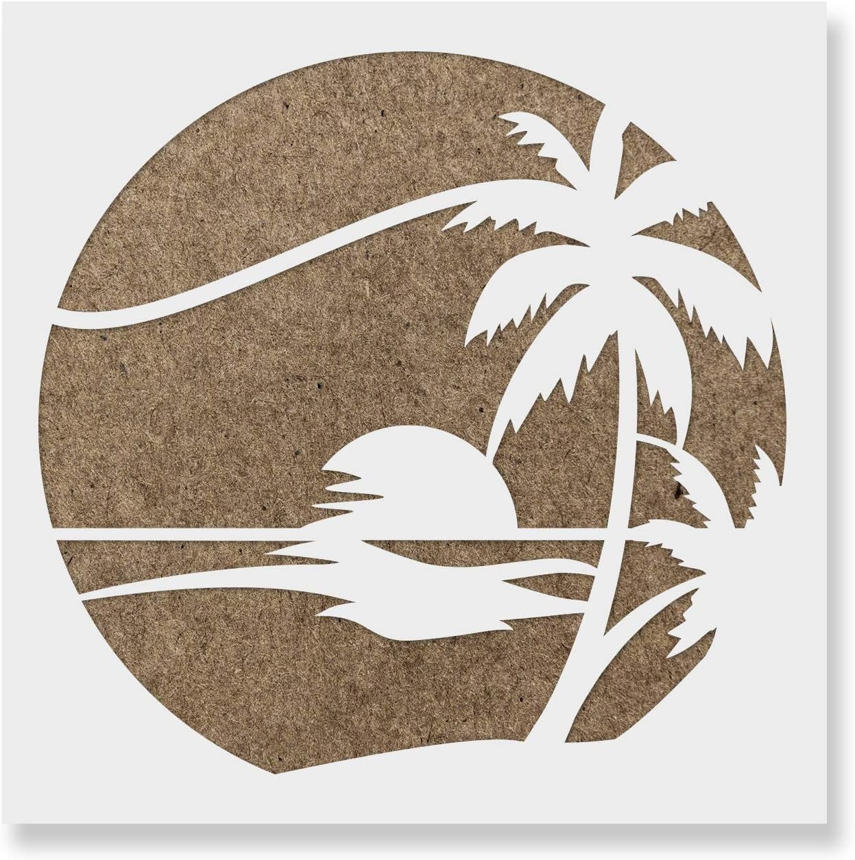 Sunset Beach Stencil - Summer & Beach Designs, Drawing Stencils ...