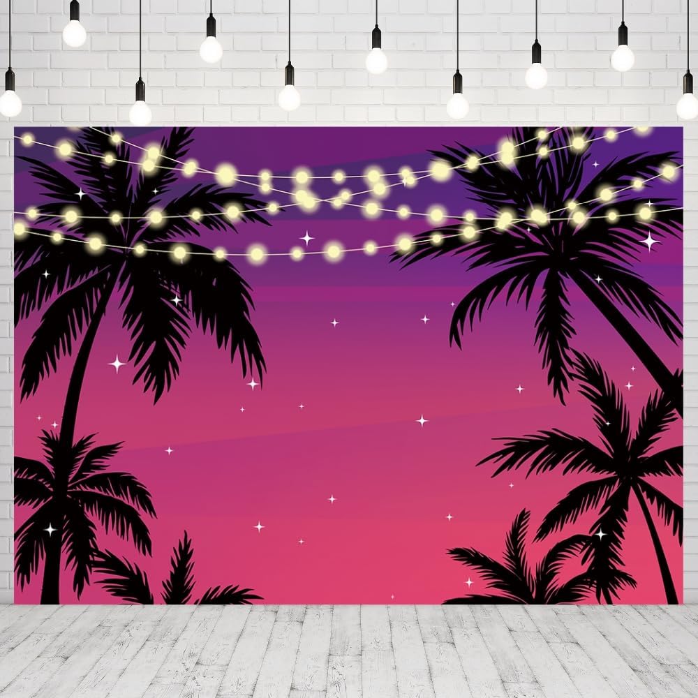 Sunset Beach Theme Photography Background Tropical Seaside Coconut Palm ...