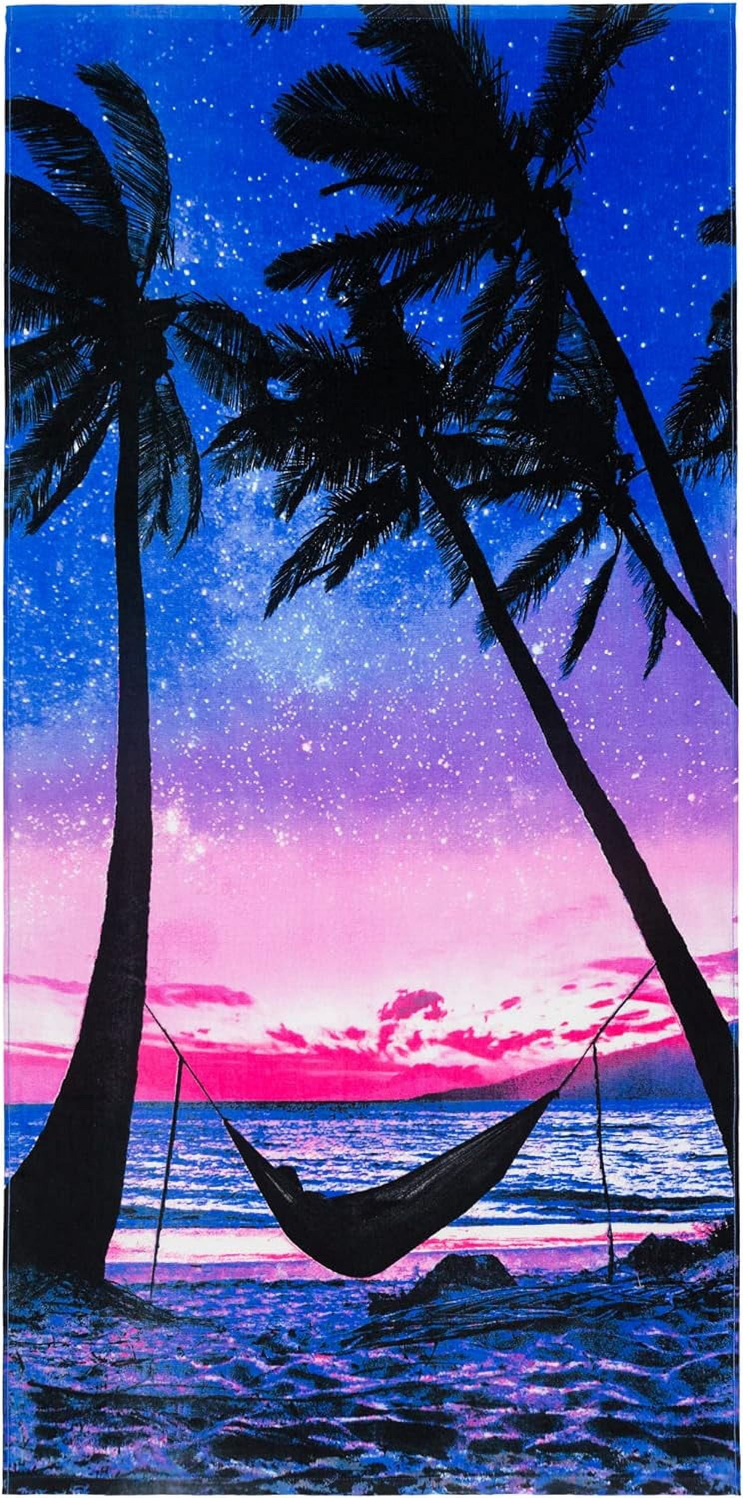 Sunset Beach Towel 30 x 60 inch 100% Cotton (Sunset Hammock, One Towel ...
