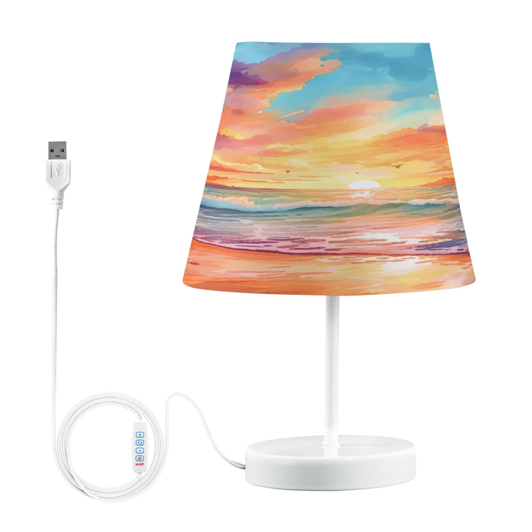Sunset Beach Wave Desk Lamp LED Table Nightstand Lamps with 3 Color ...