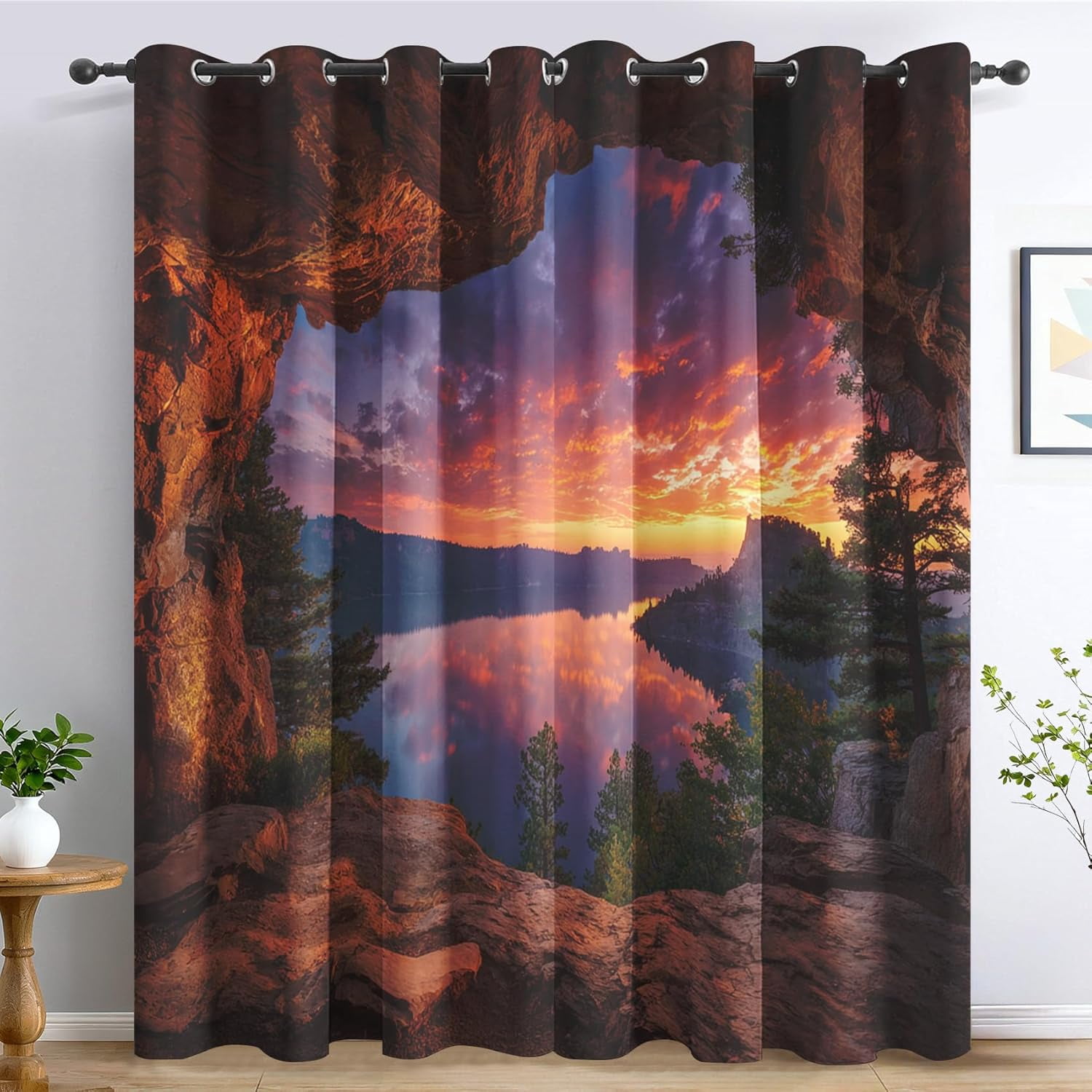 Sunset Blackout Curtains 2 Panels, Natural Scenery Curtains for Living ...