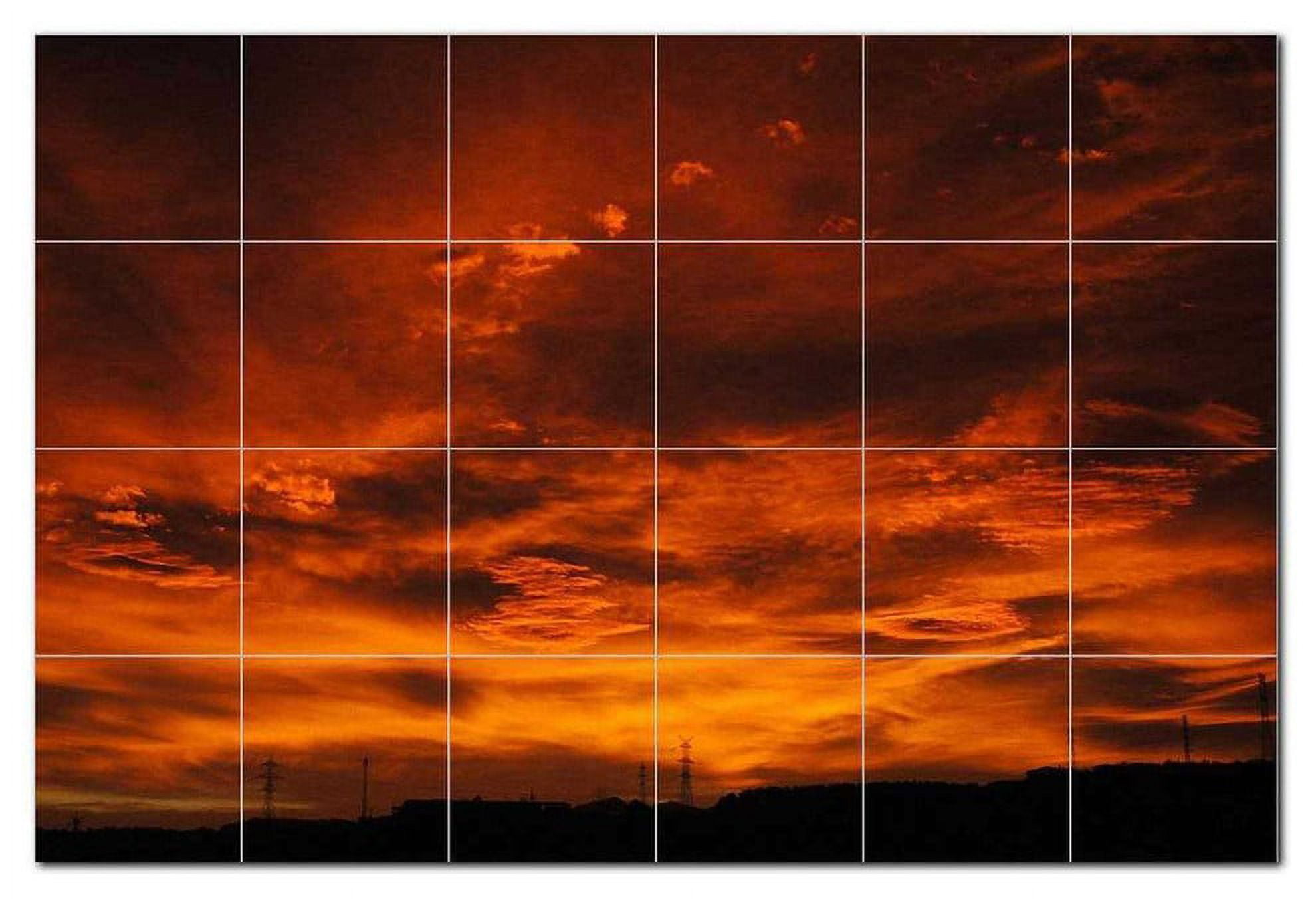 Sunset Ceramic Tile Mural Kitchen Backsplash Bathroom Shower, 401579 ...