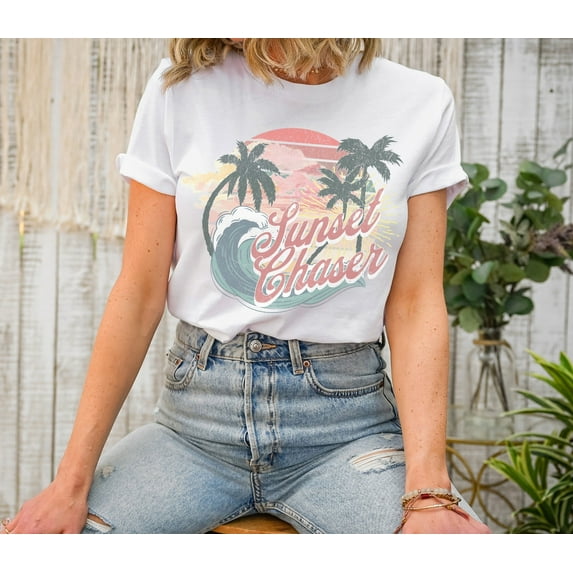Sunset Chaser Shirt, Tropical Sunset Shirt, Cute Beach Shirt For Women ...