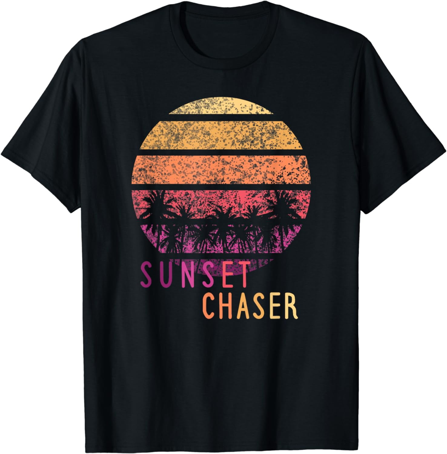Sunset Chaser Vintage Palm Tree Silhouette 70s Retro T-Shirt - Walmart.com