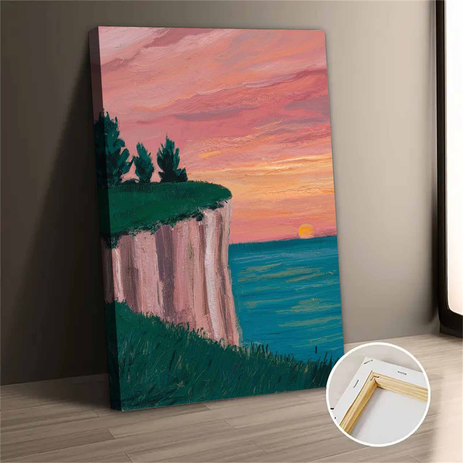 Sunset Cliffside Canvas Wall Art Print For Bedroom - Walmart.com