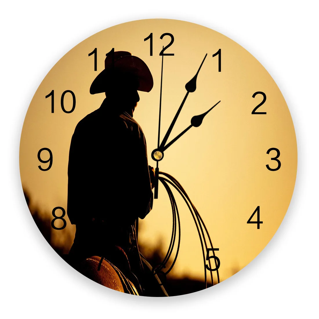 Sunset Clouds Horses Design Wall Clocks Silent Home Cafe Office Wall ...