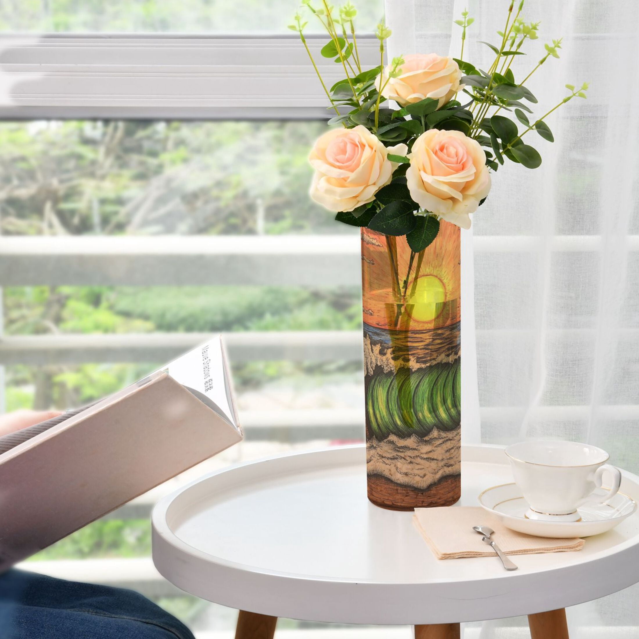 Sunset Coast Plastic Vase 11.8'' x 3.9'' Transparent Non Breakable ...