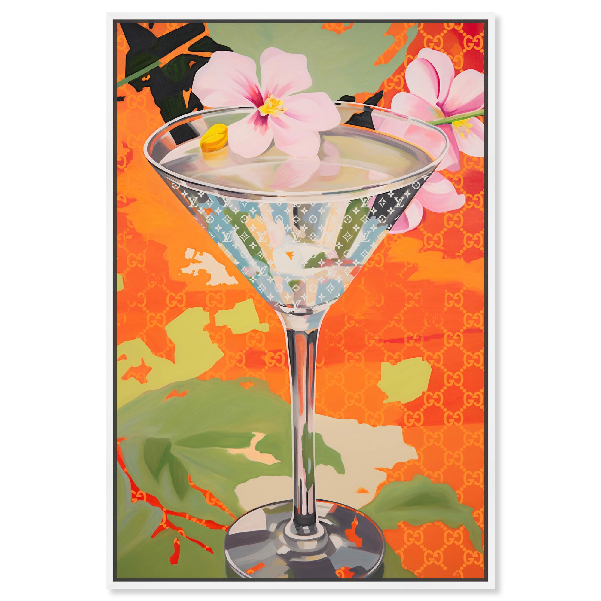 Sunset Cocktail Canvas Drinks and Spirits Wall Art by Art Remedy, White ...