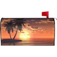 Sunset Coconut Palm Tree Beach Ocean Magnetic Mailbox Covers, Mail ...