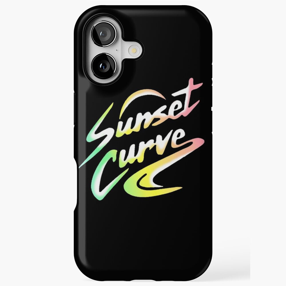 Sunset Curve Logo Faded Rainbow Graphic Case iPhone 17 through 11 Pro ...