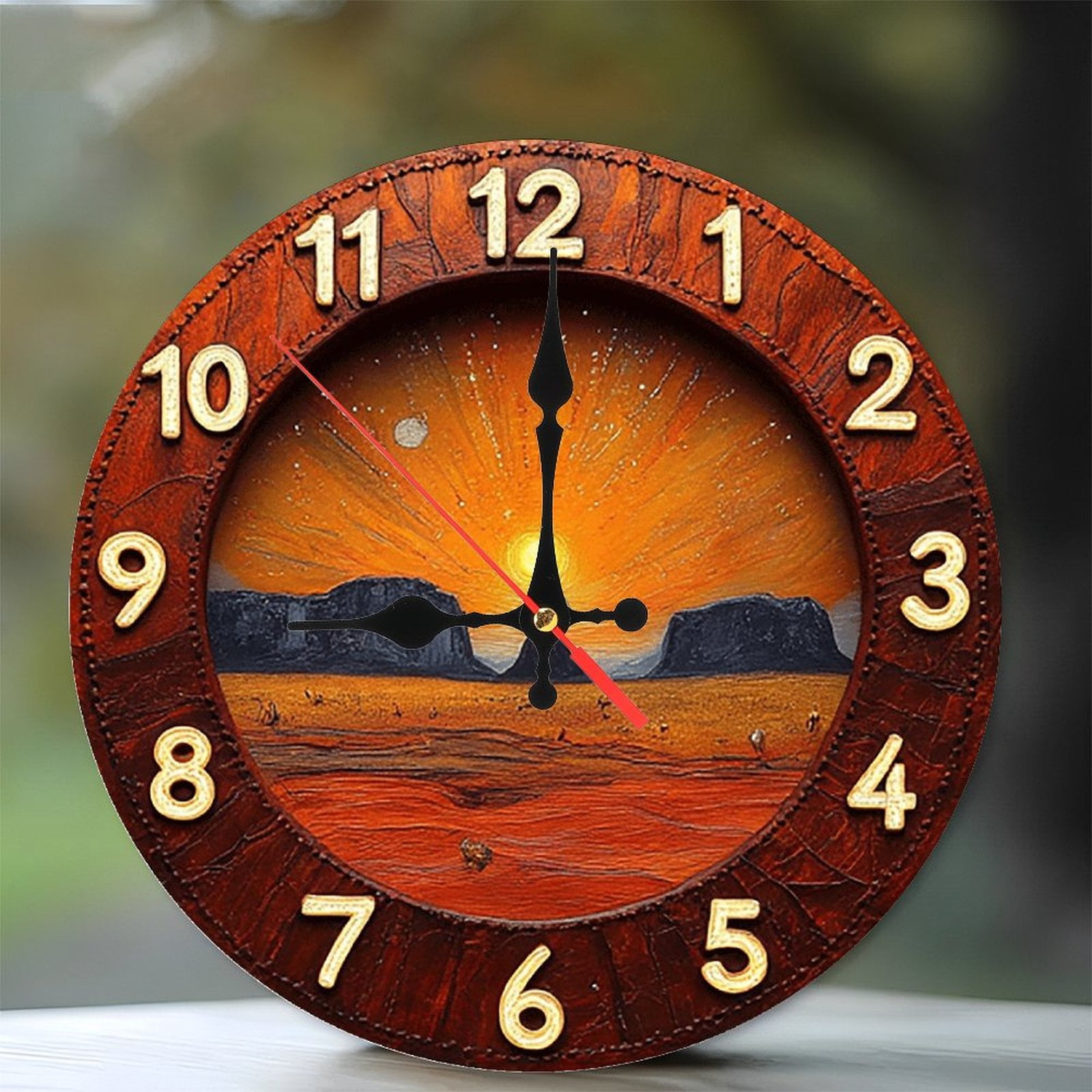 Sunset Desert Landscape Wall Clock Unique Home Decor 10-Inch Silent ...