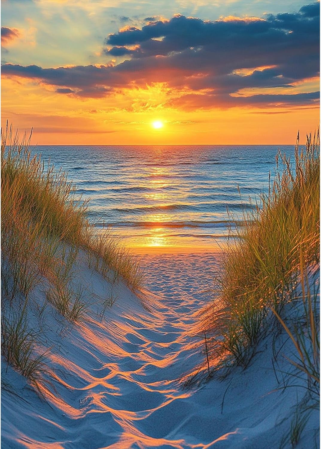 Sunset Diamond Painting for Adults, Beach DIY Diamond Rhinestone Cross ...