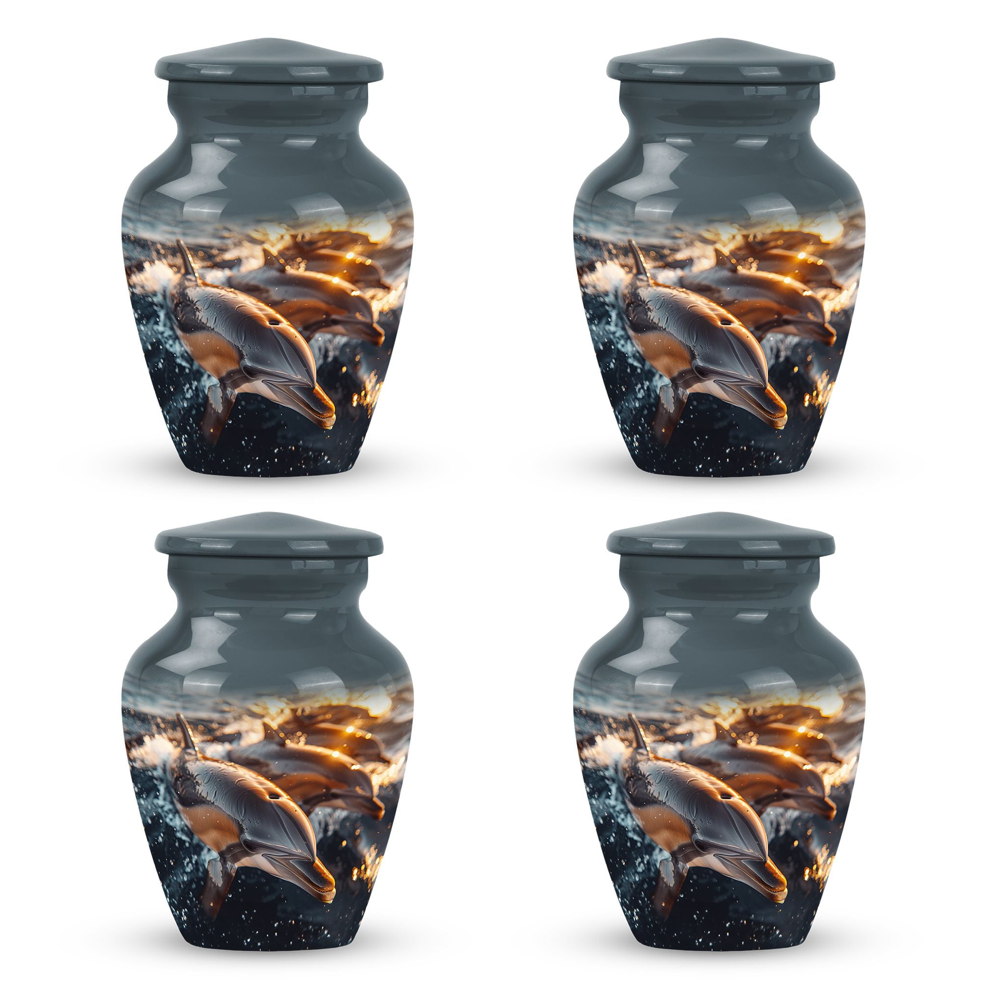 Sunset Dolphin Glide - Mini Urn - Modern Urn - Cremation Urns For Human ...