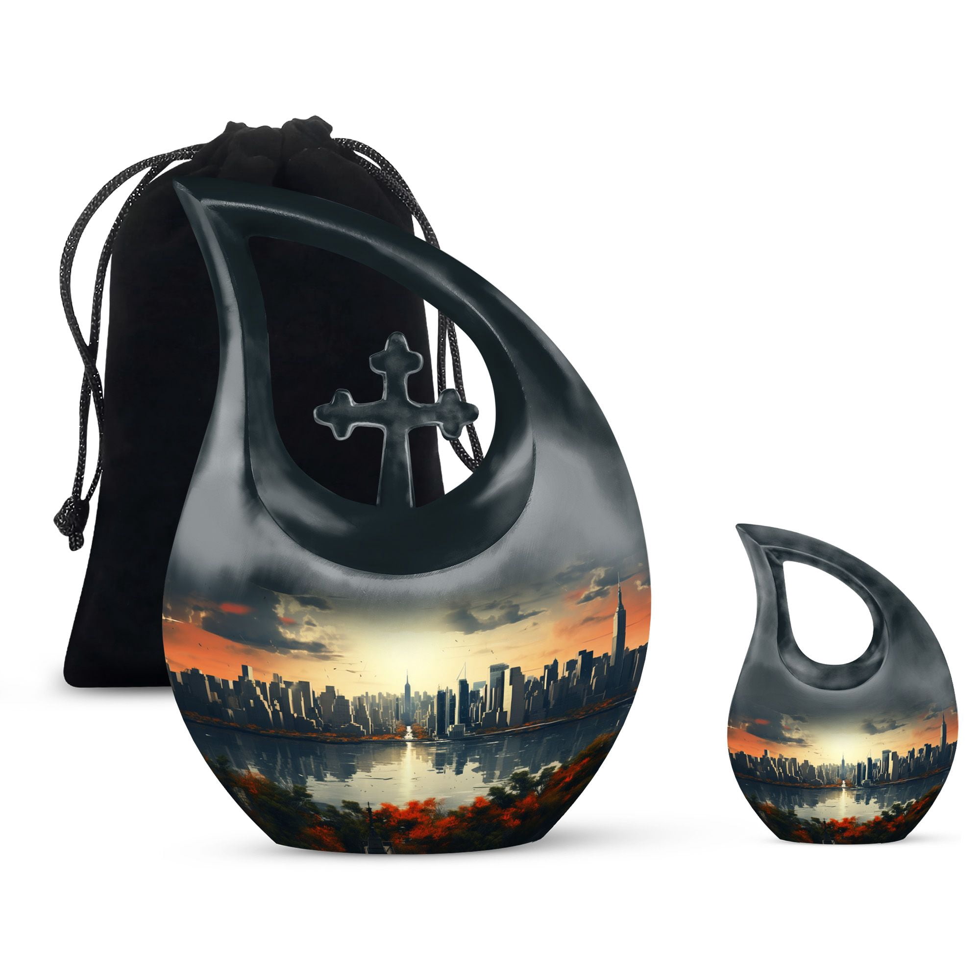 Sunset Embrace Over The Skyline Urn - Urns For Ashes Keepsake - Urns ...