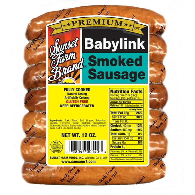 Sunset Farm Foods Baby Link Smoked Sausage - Walmart.com