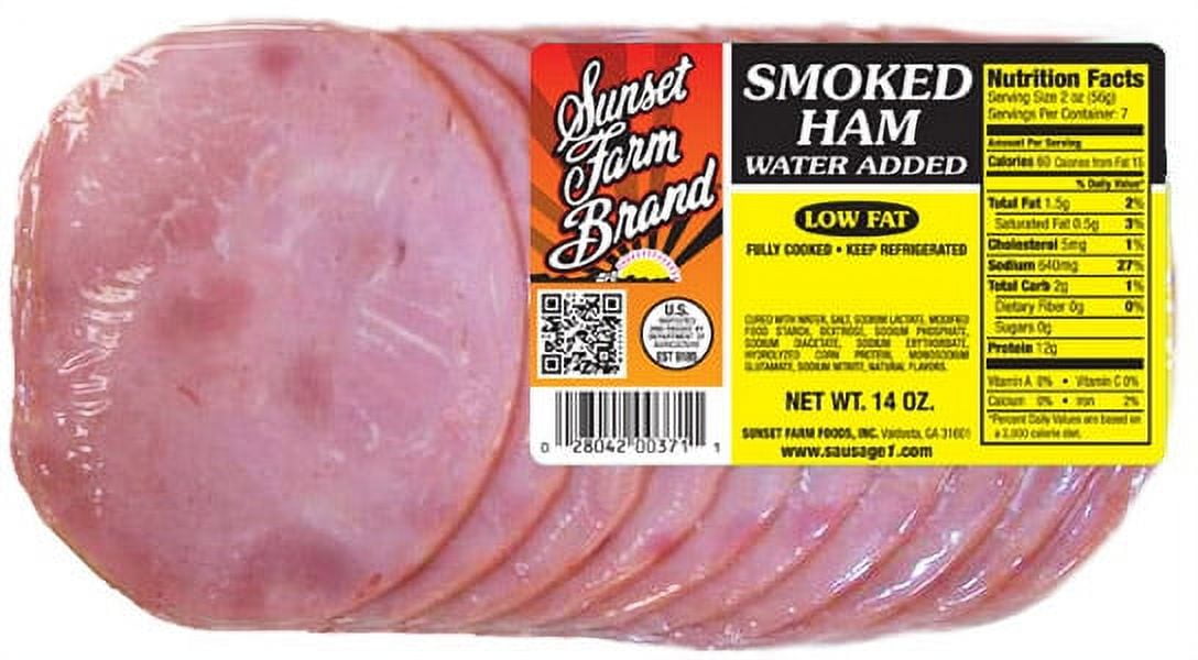 Sunset Farm Sliced Smoked Ham, 14 oz - Walmart.com