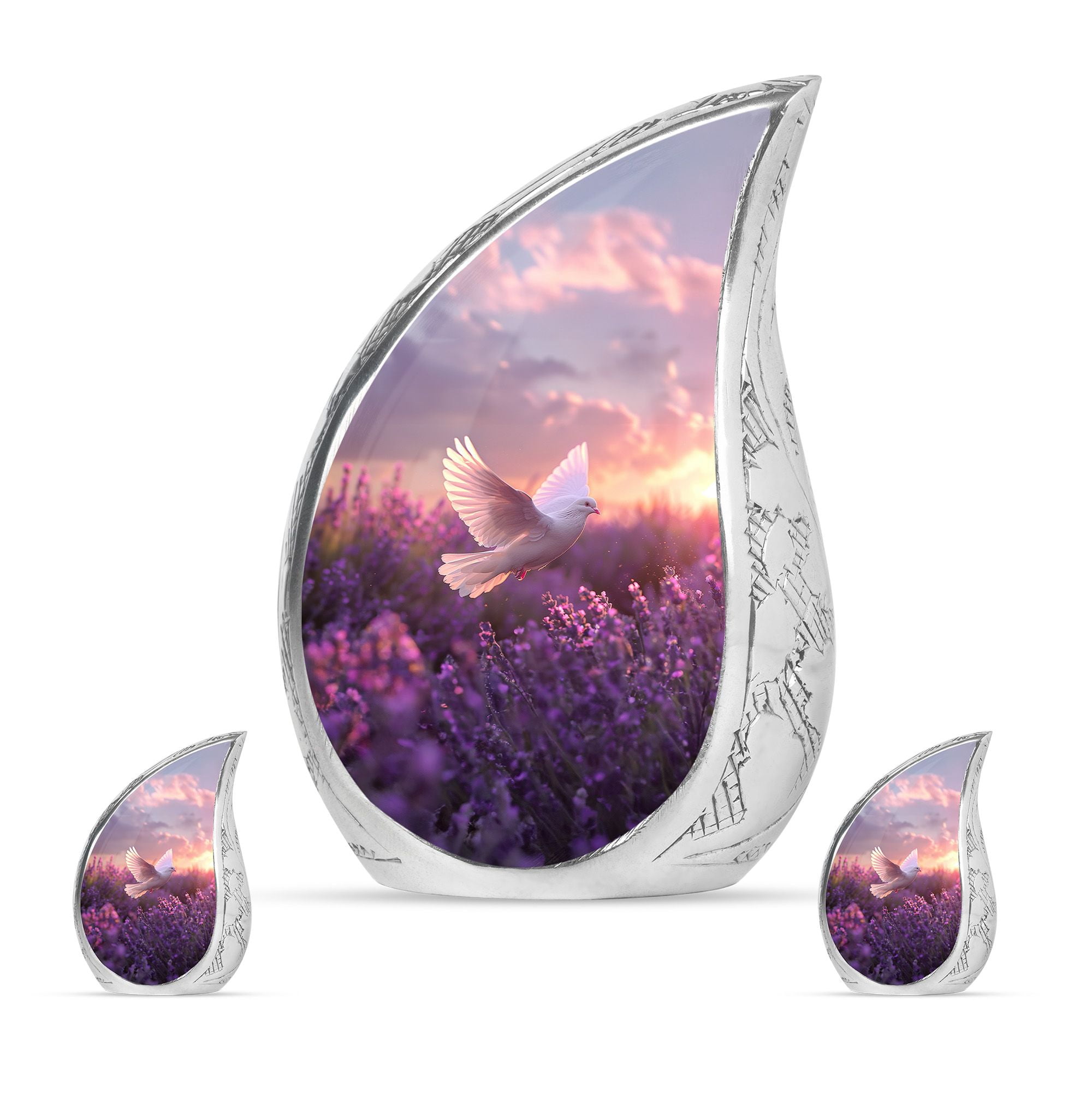 Sunset Flying Dove Large Memorial Urn For Ashes For Women - Funeral ...
