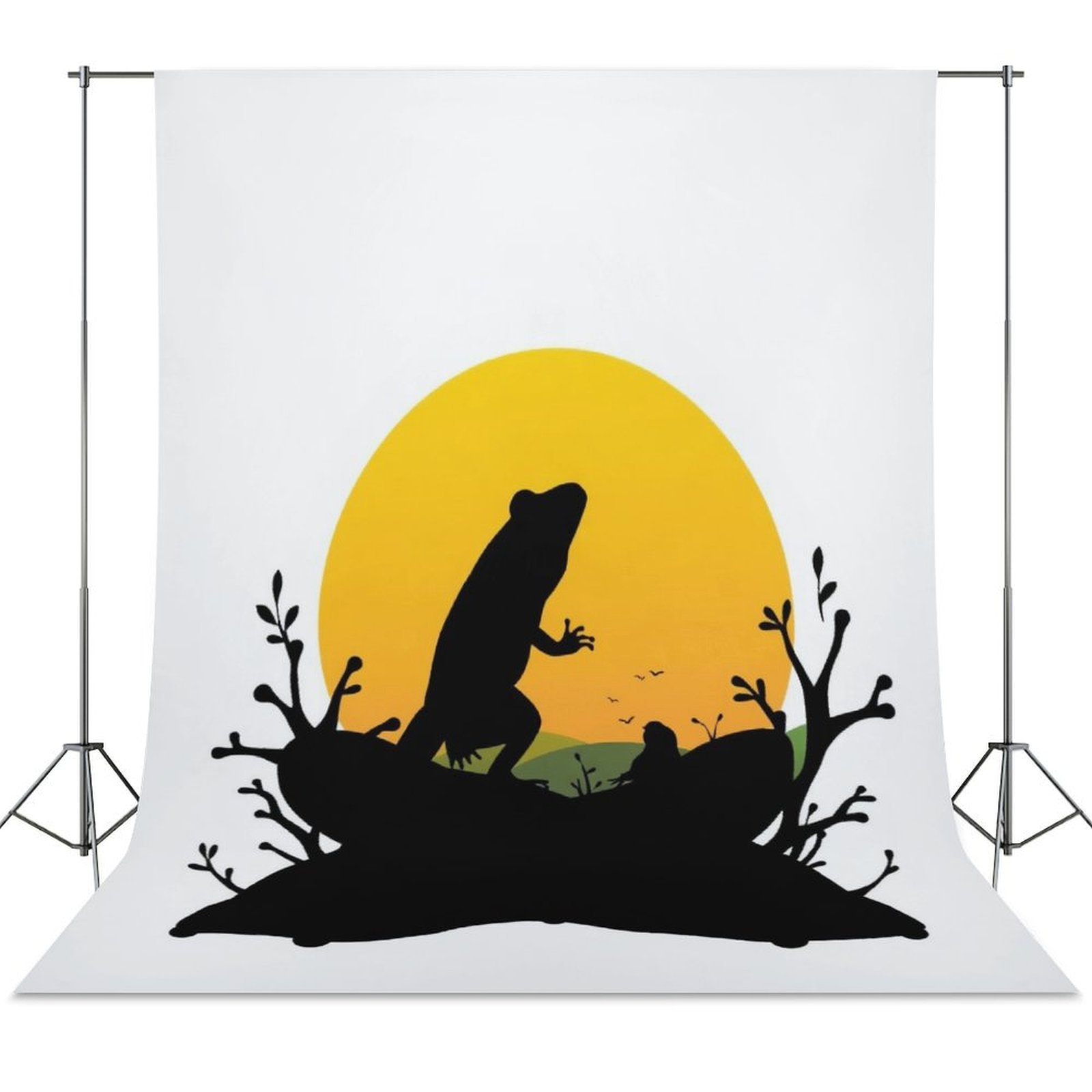 Sunset Frog Silhouette Backdrop Baby Shower Newborn Portrait Girl Boy ...