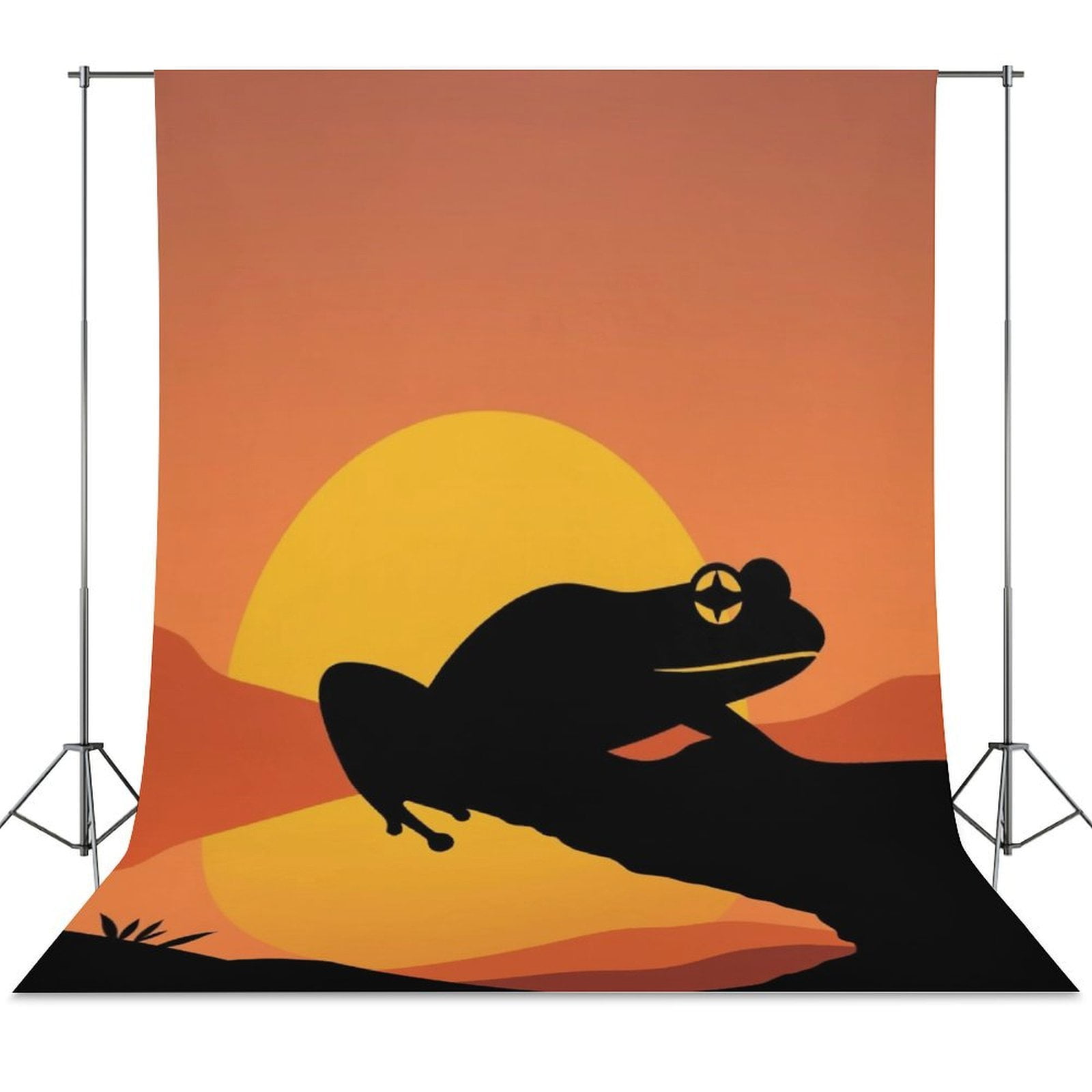 Sunset Frog Silhouette Party Backdrop Birthday Decoration Backgrounds ...