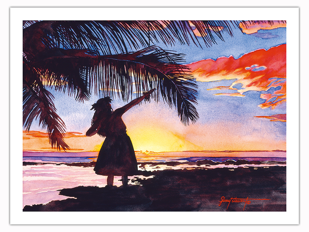 Sunset Glow (Ke Alaula) - Hawaiian Hula Dancer - From an Original ...