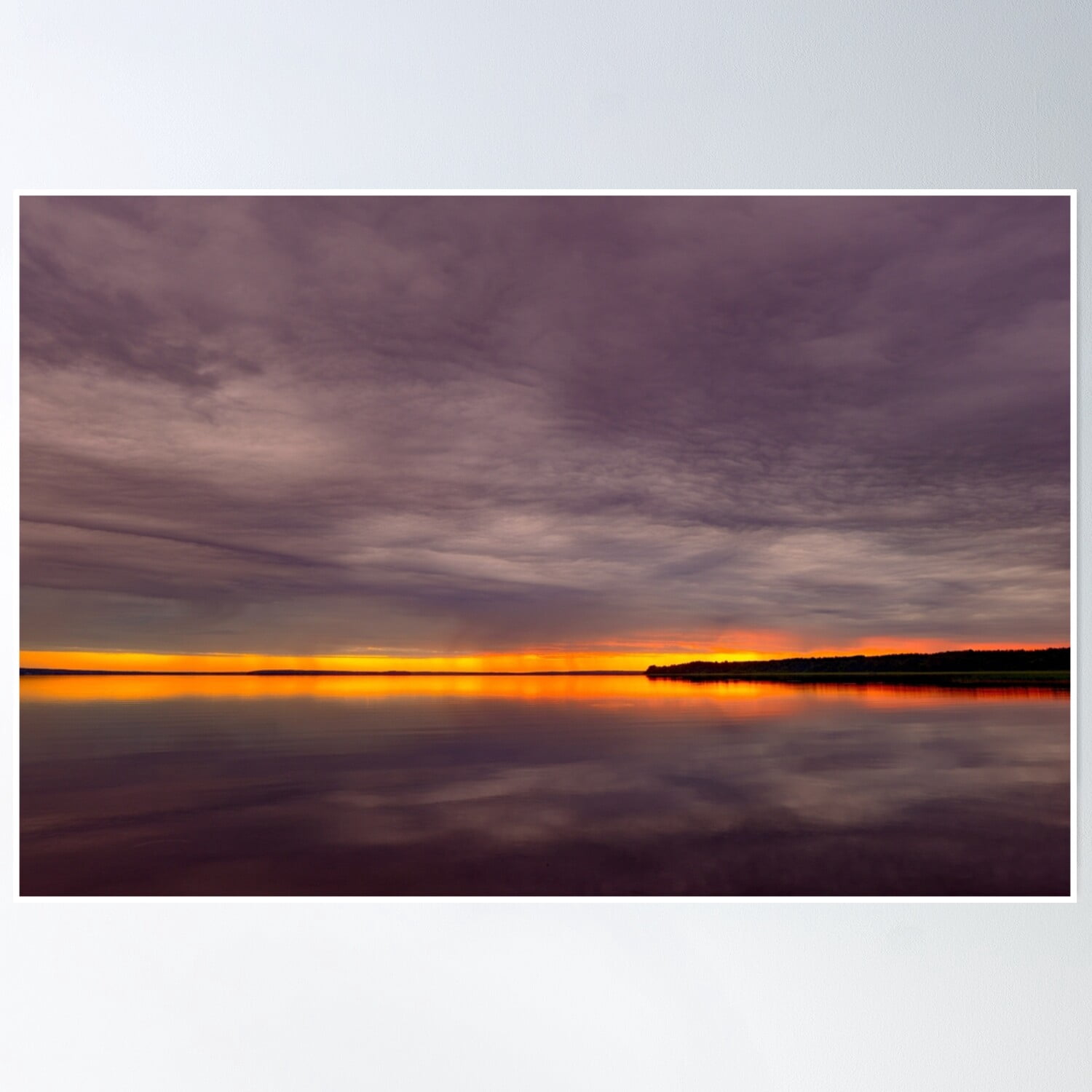 Sunset Glowing In The Sky On The Horizon Poster Wall Art, Modern Wall ...
