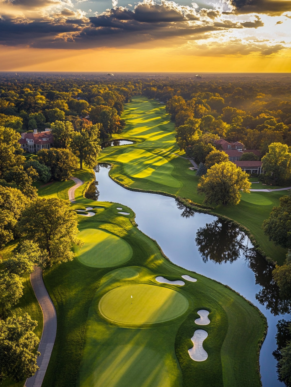 Sunset Golf Course Canvas Print/Wall Art， Perfect for Living Room ...