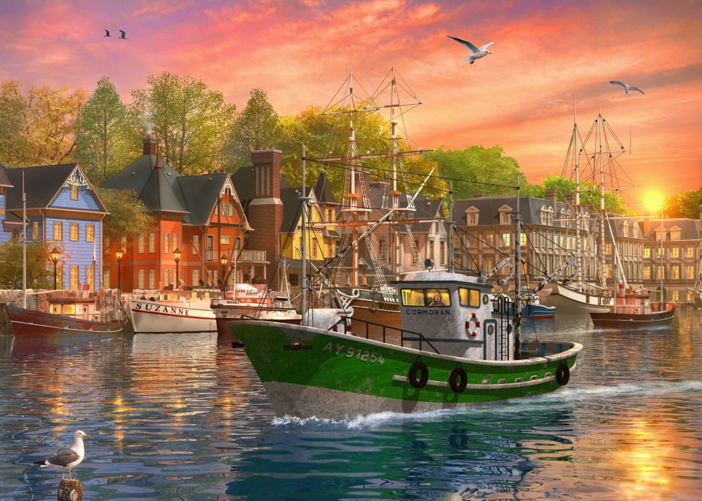 Sunset Harbour Poster Print by Dominic Davidson (18 x 9) - Walmart.com